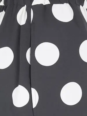 Junya Watanabe Polka Dot Wide-leg Jersey Trousers With Drawstring Waist - Black