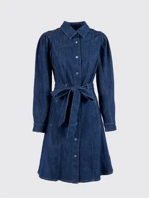 7 For All Mankind Denim Midi Dress With Belt