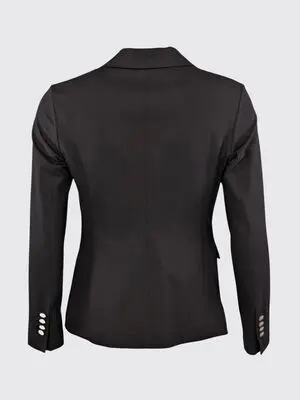 CIRCOLO 1901 Single-breasted One-button Stretch Cotton Blazer With Notched Lapel - Black