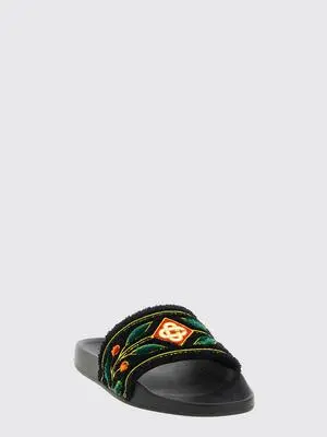 Casablanca Slides With Floral Embroidery
