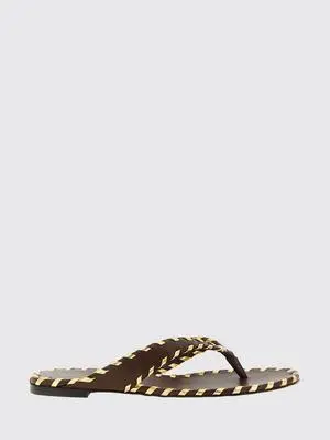 GIANVITO ROSSI Braided Flat Heeled Sandal - Brown