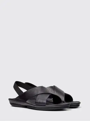 Camper Right Isla Leather Slingback Sandals - Black