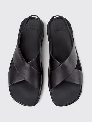 Camper Right Isla Leather Slingback Sandals - Black