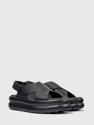 Camper Pelotas Flota Up Grain Leather Wedge Sandals