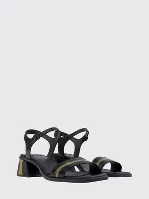 Camper Kora Trompe-l'ail Print Leather Sandals - Black
