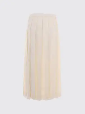 Fabiana Filippi Pleated Linen Blend Maxi Skirt - Butter
