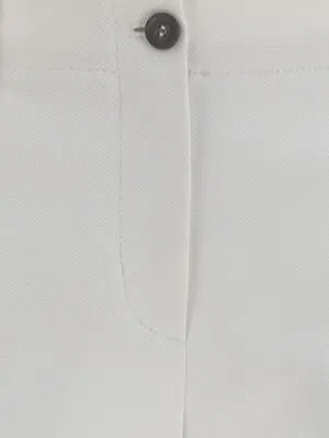 Brunello Cucinelli Straight Cotton Trousers - White