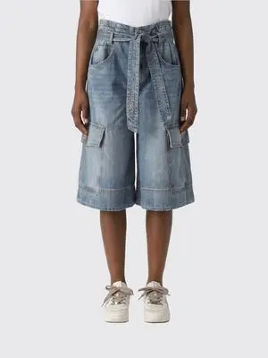 Pinko High-waisted Wide Leg Denim Shorts