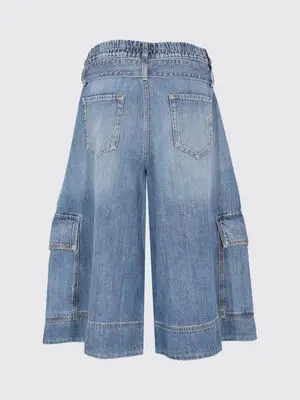 Pinko High-waisted Wide Leg Denim Shorts