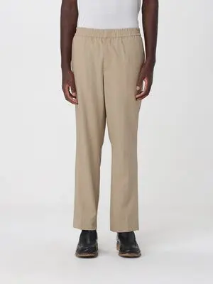 AMI Paris Virgin Wool Slim Fit Trousers - Beige