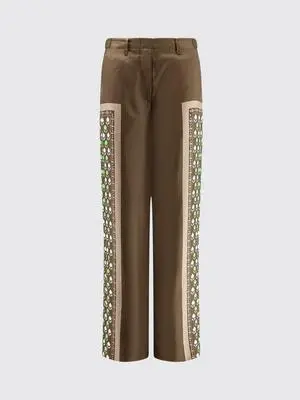 Tory Burch Printed Silk Palazzo Trousers