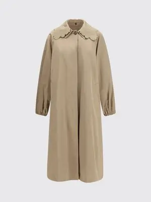 Fabiana Filippi Trench Coat With Embroidered Collar