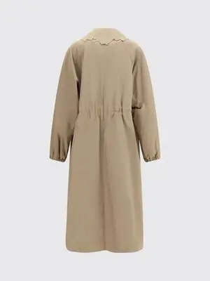Fabiana Filippi Trench Coat With Embroidered Collar