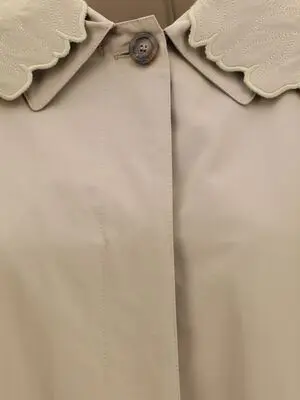 Fabiana Filippi Trench Coat With Embroidered Collar