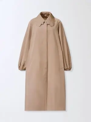 Fabiana Filippi Trench Coat With Embroidered Collar
