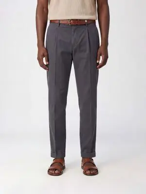 MYTHS Slim Fit Wool Fresco Trousers - Black