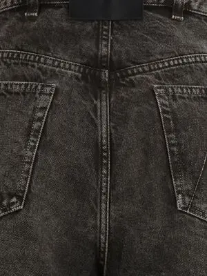 Attico Cut-out Wide-leg Cotton Denim Jeans