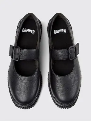 Camper Grained Leather Mary Jane Loafers