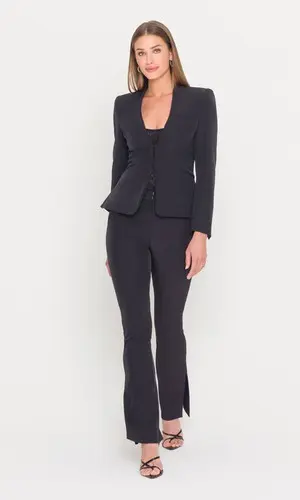 Generation Love Sebas Peplum Crepe Jacket - Black