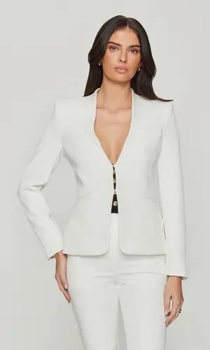 Generation Love Sebas Peplum Crepe Jacket - White