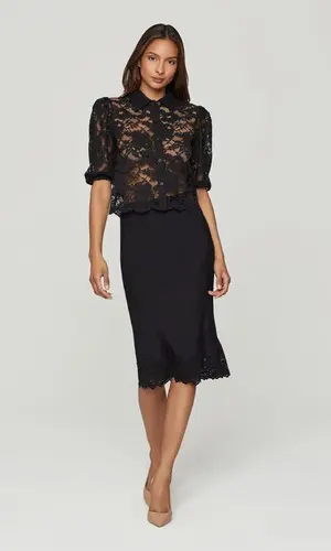 Generation Love Mesh Lace Shirt - Black