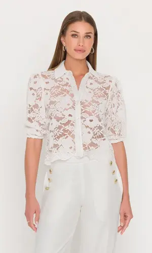 Generation Love Mesh Lace Shirt White