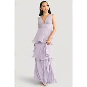 BALTIC BØRN Saphira Tiered Pleated Maxi Dress - Lavender