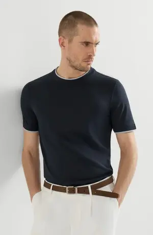 Brunello Cucinelli Lightweight Jersey T-shirt - Cobalt