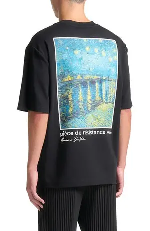 Manière De Voir Piece De Resistancevan Gogh Cotton T-shirt - Black