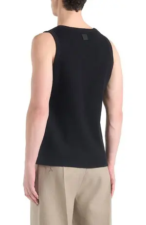 Manière De Voir Ribbed Cotton Vest - Black