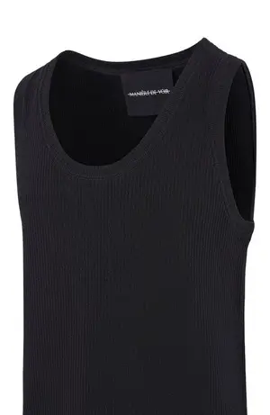 Manière De Voir Ribbed Cotton Vest - Black