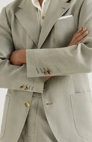 Brunello Cucinelli Chevron Unlined Blazer - Sage