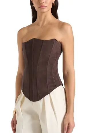Manière De Voir Suede Lace-up Corset