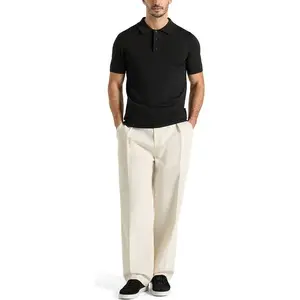 Manière De Voir Bryn Luxe Knitted Polo Top - Black