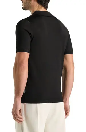 Manière De Voir Bryn Luxe Knitted Polo Top - Black