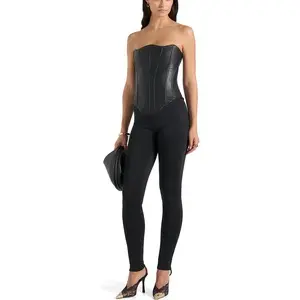 Manière De Voir Scarlett Vegan Leather Corset - Black