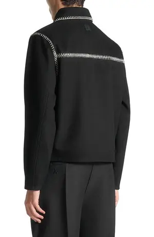 Manière De Voir Alex Whipstitch Twill Boxy Jacket - Black