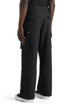 Manière De Voir Mathis Twill Signature Wide Leg Cargo Trousers - Black