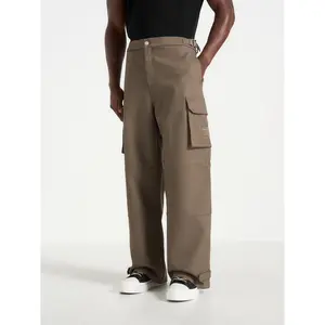 Manière De Voir Mathis Twill Signature Wide Leg Cargo Trousers Olive