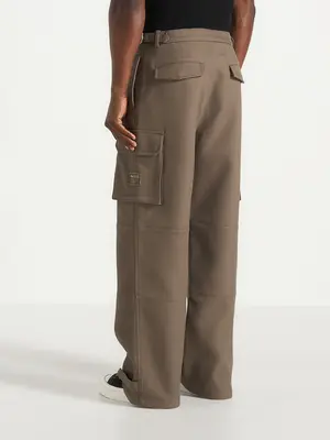 Manière De Voir Mathis Twill Signature Wide Leg Cargo Trousers - Olive