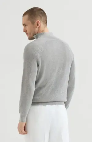 Brunello Cucinelli English Rib Knit Sweater - Light Grey