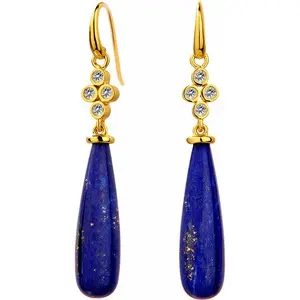 SYNA JEWELS Long Drop Earrings - Lapis Lazuli