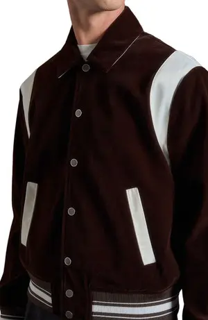 Manière De Voir Velvet & Satin Varsity Jacket