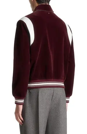 Manière De Voir Velvet & Satin Varsity Jacket