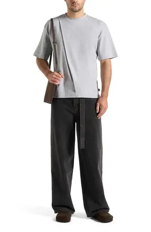 Manière De Voir Hugo Relaxed Fit Cotton T-shirt With Pleat - Grey