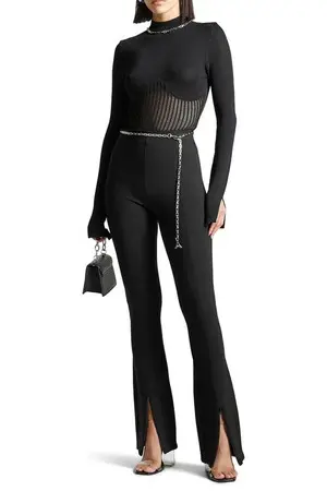 Manière De Voir Fit And Flare Leggings With Chain