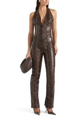 Manière De Voir Lucia Python Straight Leg Trousers