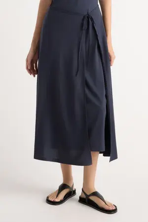 Modern Citizen Amelia Asymmetric-neck Wrap Maxi Dress
