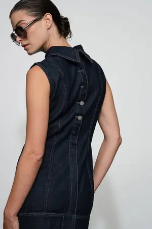 ET OCHS Winslow Denim Mini Dress - Midnight