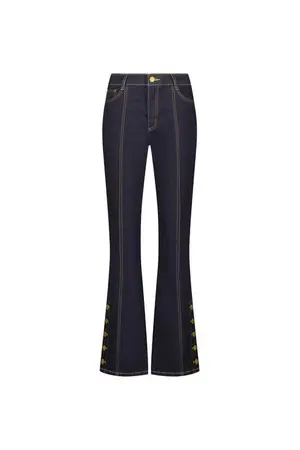 THE NOLI SHOP Veronica Button Flare Jeans - Indigo